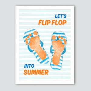 Let's Flip Flop Into Summer Footprint Craft Bundle, Printable Summer ...