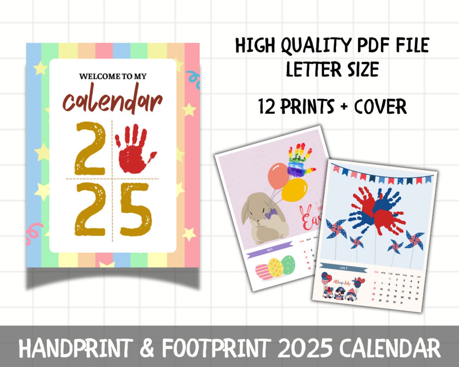 2025 DIY Handprint Calendar, Calendar Craft, Kids Activities Craft ...