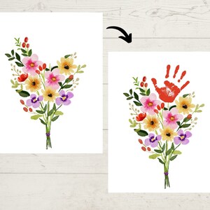 Printable Flower Handprint Craft Bundle, Handprint Craft for Mom ...
