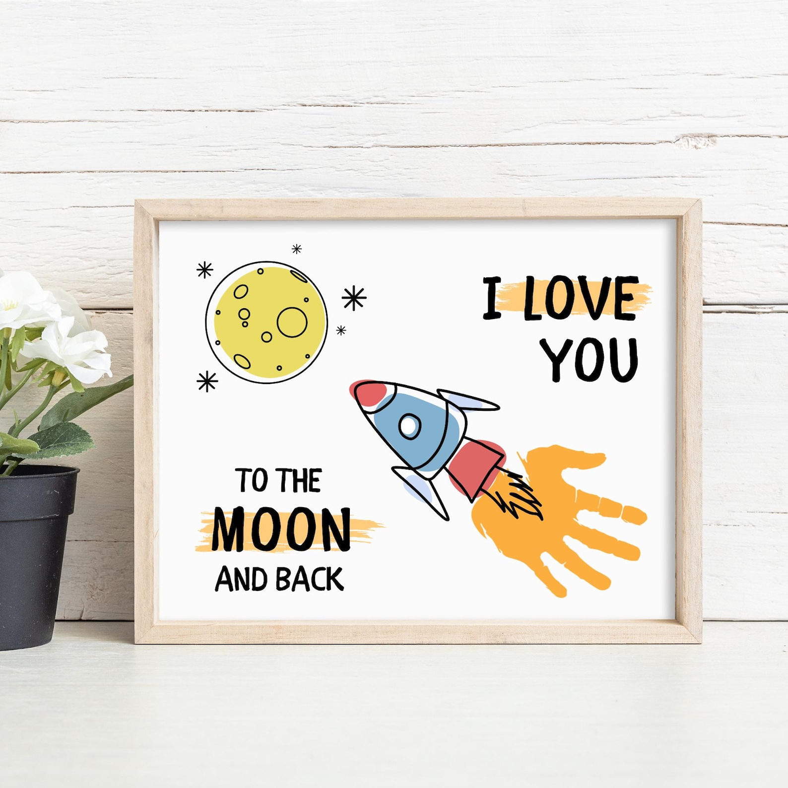 I Love You to the Moon and Back Fathers Day Handprint Craft, Gift for ...