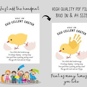 Easter Handprint Footprint Art Craft Bundle, Easter Bunny Chick Craft ...