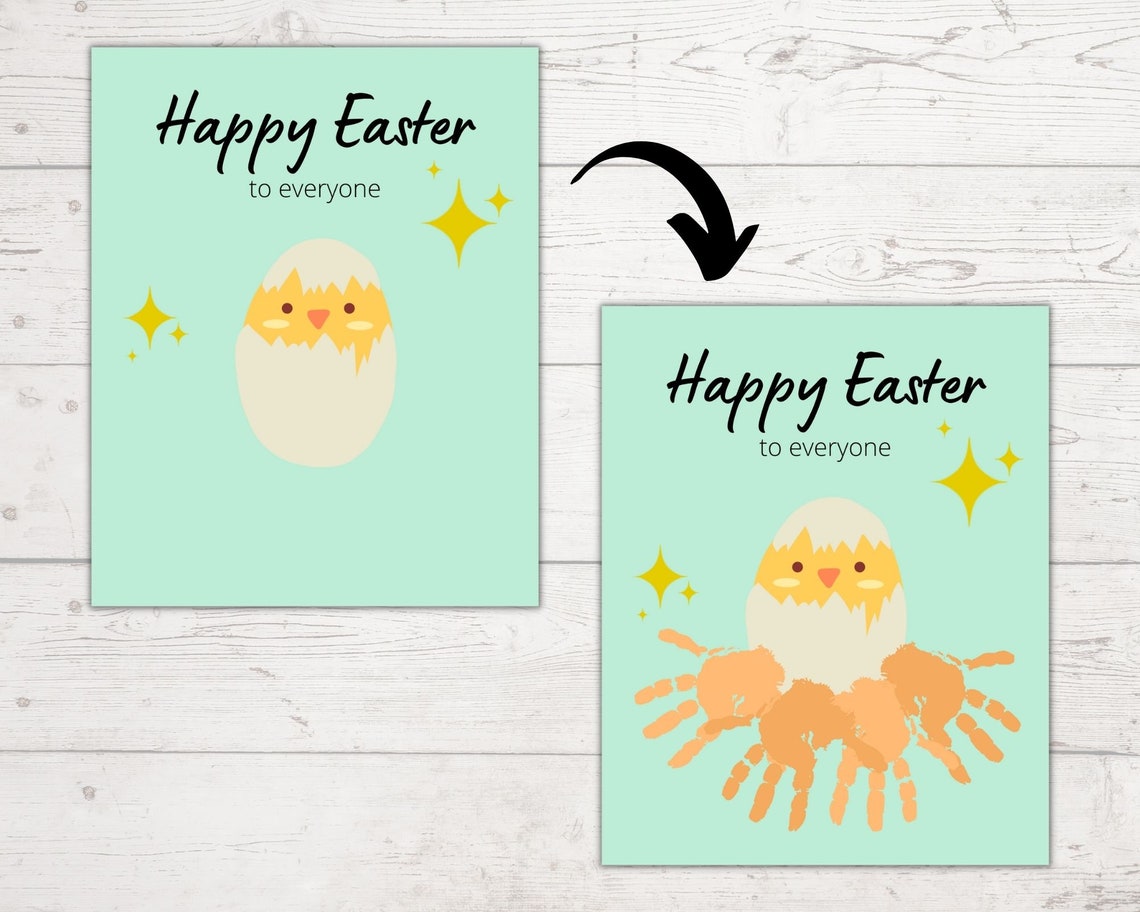 Easter Handprint Footprint Art Craft Bundle, Easter Bunny Chick Craft ...