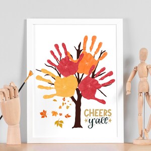 Cheer Y'all Autumn Tree Handprint Craft, Falling Leaves, DIY Fall ...