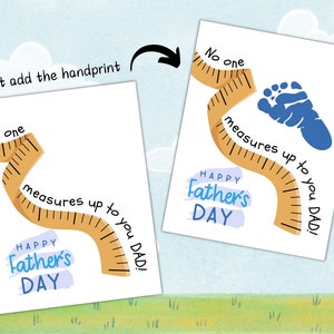 No One Measures up to You DAD, Father's Day Handprint Craft, Happy ...