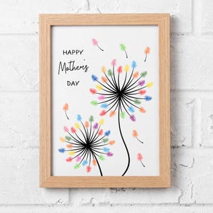 Mothers Day Dandelion Fingerprint, Happy Mothers Day, Mothers Day ...