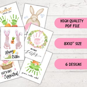 Easter Bunny Handprint Bundle, Easter Handprint Art, Toddler Handprint ...