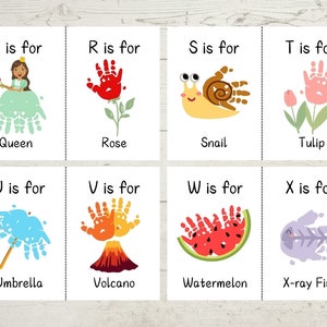 26 Letters Craft, Alphabet Craft, Preschool Activity, DIY Handprint Art ...