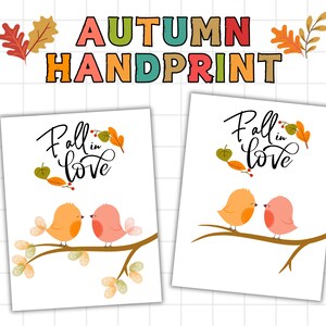 Fall in Love Hanprint Footprint, Fall Handprint Craft, Thanksgiving ...