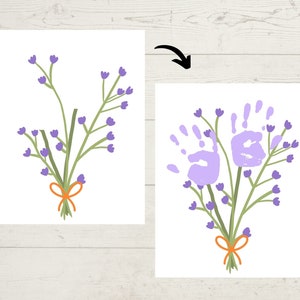 Printable Flower Handprint Craft Bundle, Handprint Craft for Mom ...