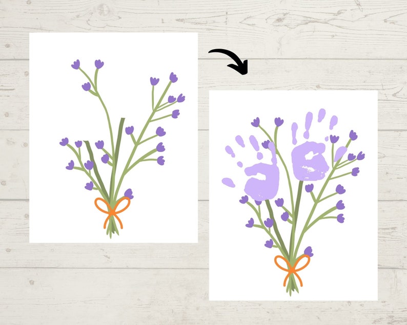 Printable Flower Handprint Craft Bundle, Handprint Craft for Mom ...