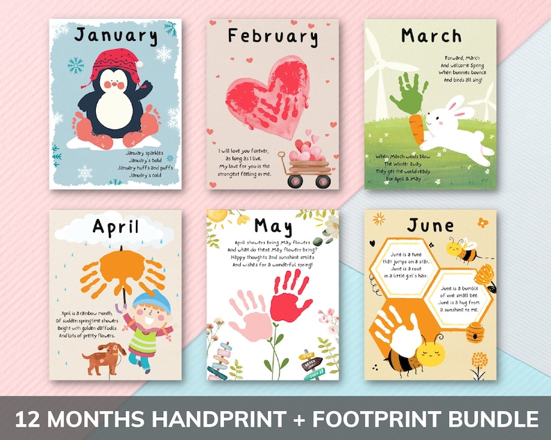 Memory Handprint/footprint Book With Poems - Etsy
