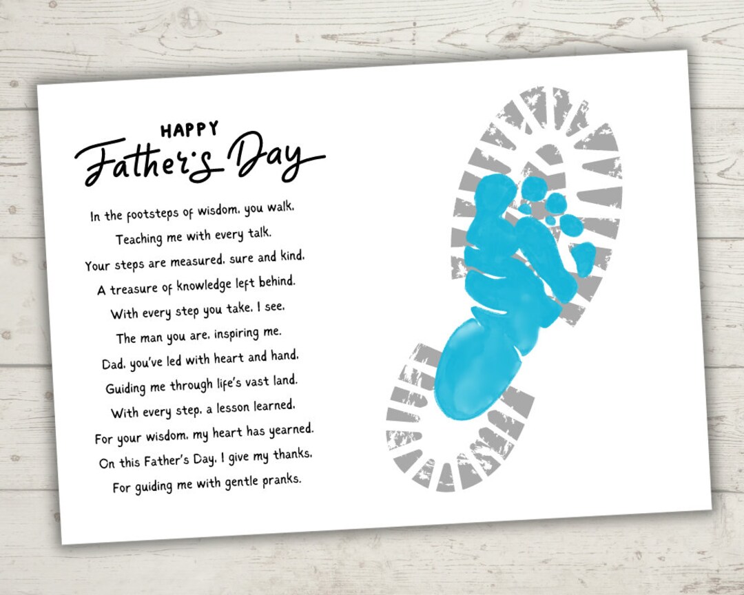 Happy Fathers Day Footprint, Father's Day Footprint Craft, Happy ...