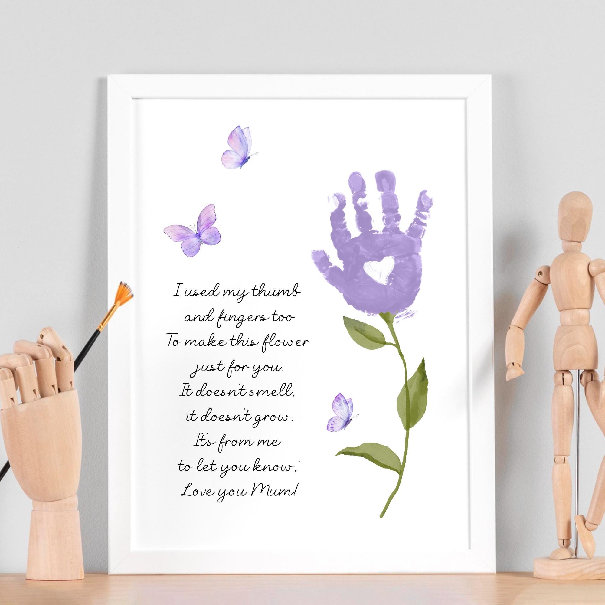 Mother's Day Poem Handprint, Flower Handprint Art Craft, Mothers Day ...