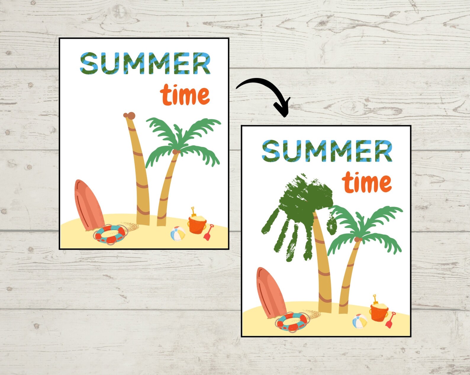 Summer Handprint Footprint Craft Bundle, Summer Camp Activity, Summer ...