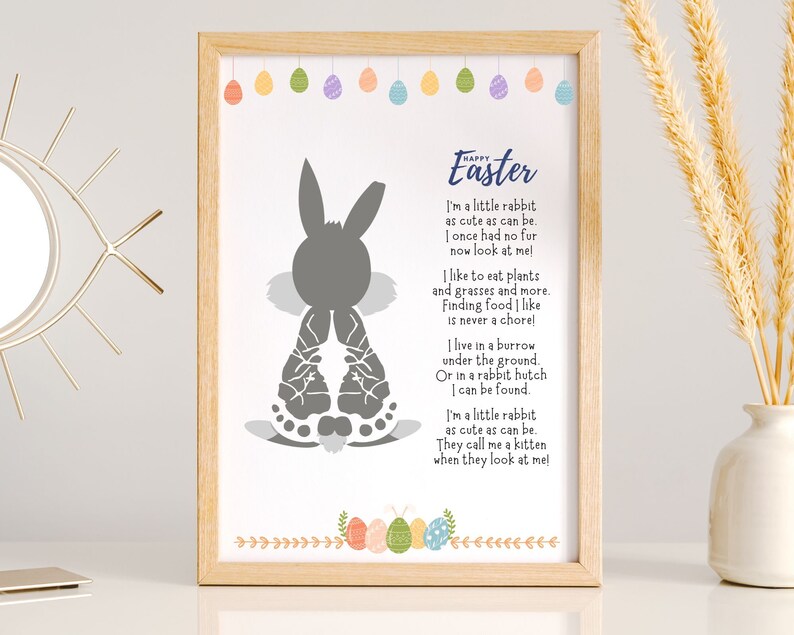 Easter Bunny Handprint Art Craft, Easter Handprint Art, Toddler ...