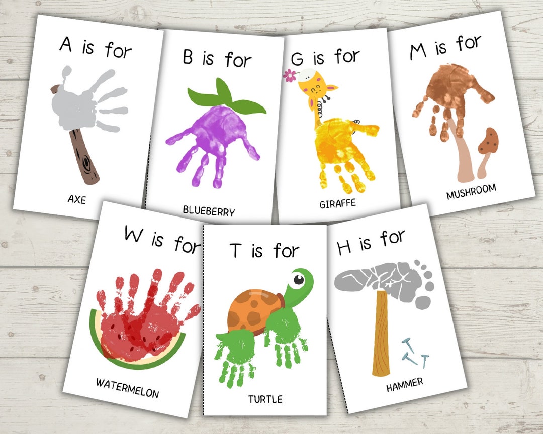 26 Letters Craft, Alphabet Craft, Preschool Activity, DIY Handprint Art ...