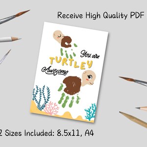 You Are Turtley Awesome Hanprint, Turtle Handprint Gift, Mother's Day ...