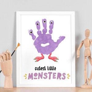 Cutest Little Monster Halloween Handprint, Halloween Character ...