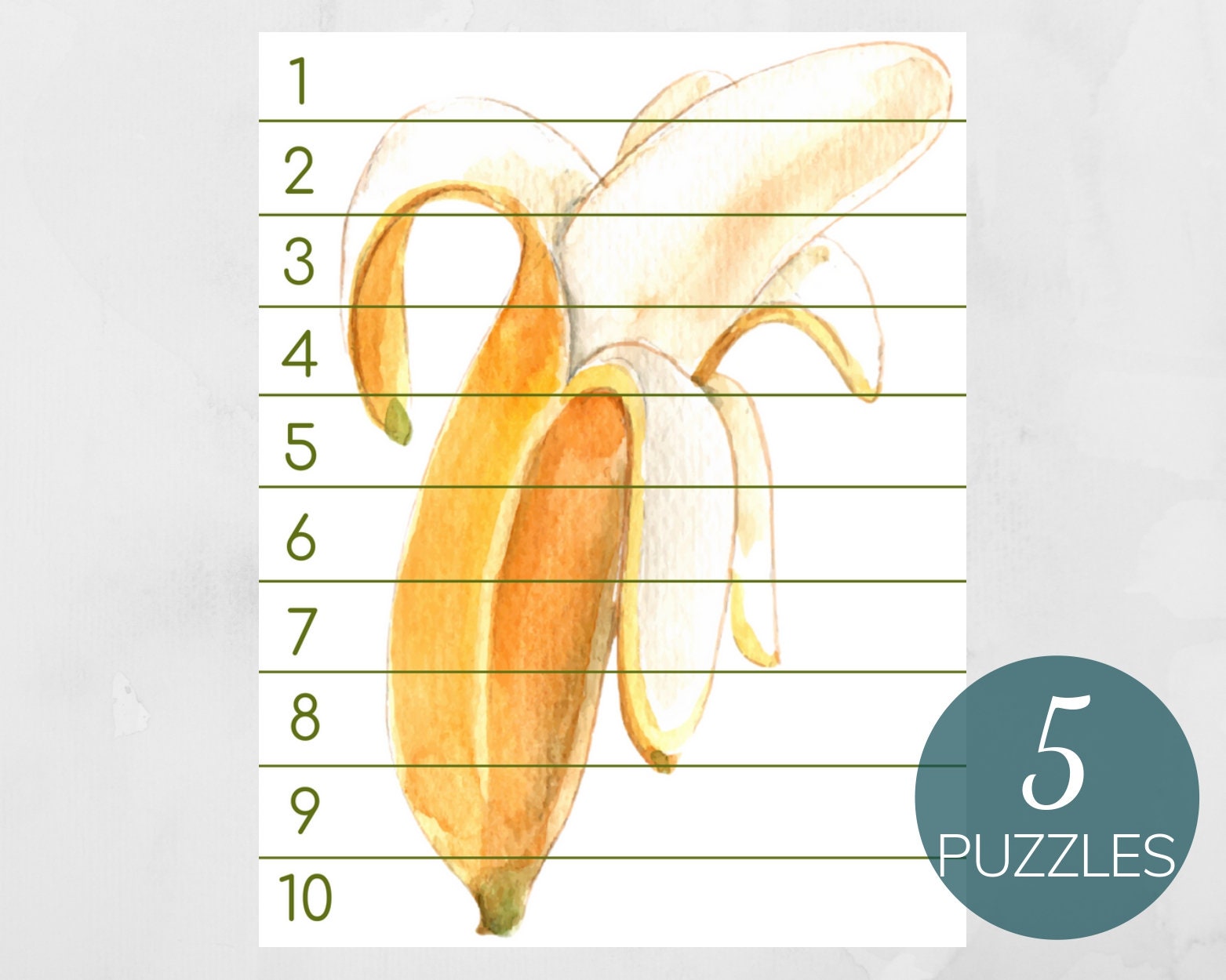 Fruit Printable Number Sequence Puzzle 1-10 Montessori - Etsy