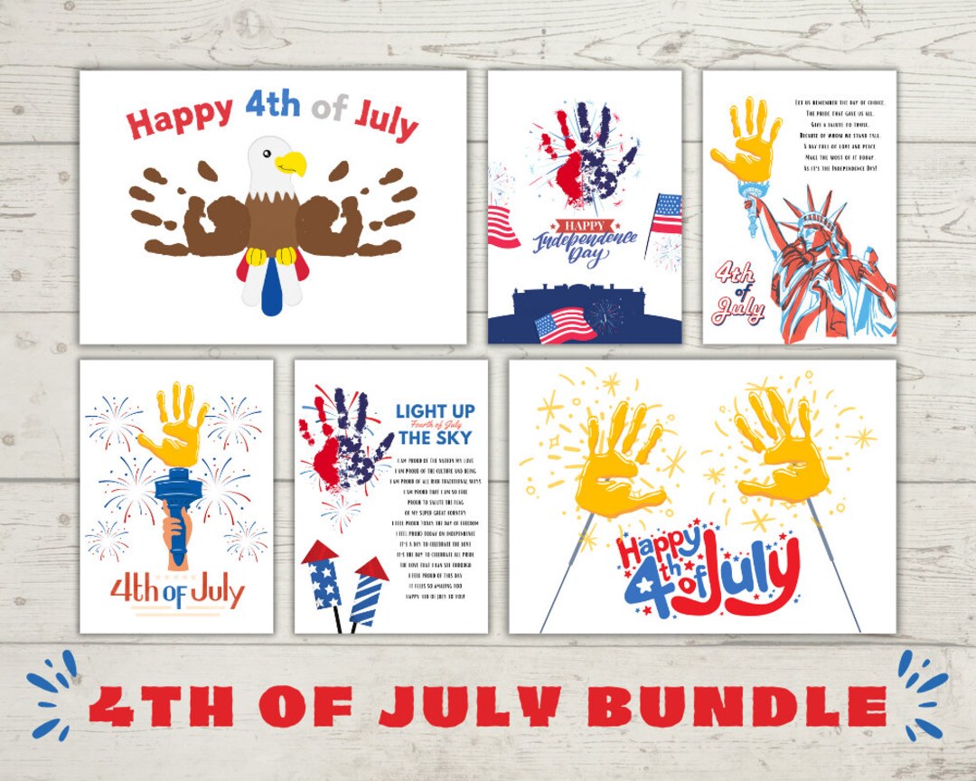 Celebrate 4th of July Bundle, 4th of July Activities, Handprint Bundle ...
