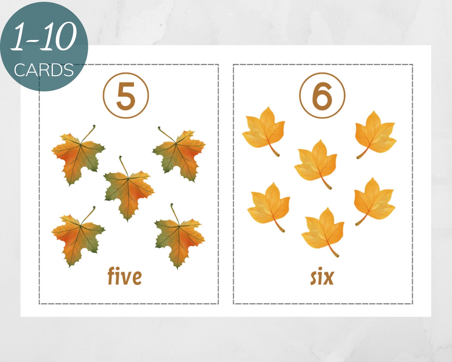 Dinosaur Number Flashcards 1-10 Montessori Activity Summer - Etsy