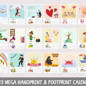 2023 Handprint/footprint Bundle, 2023 Mega Handprint/footprint Calendar ...
