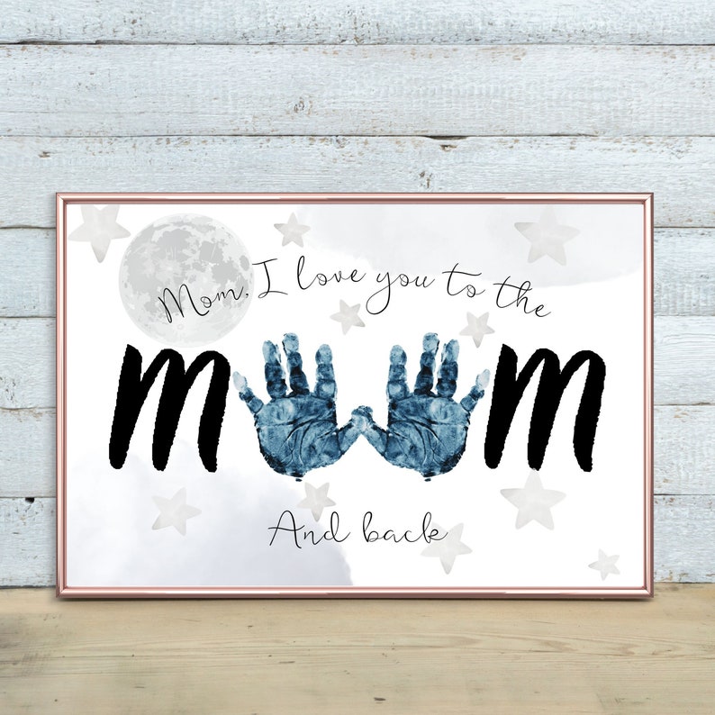 Love You to the Moon and Back Baby Handprint Kids Handprint - Etsy