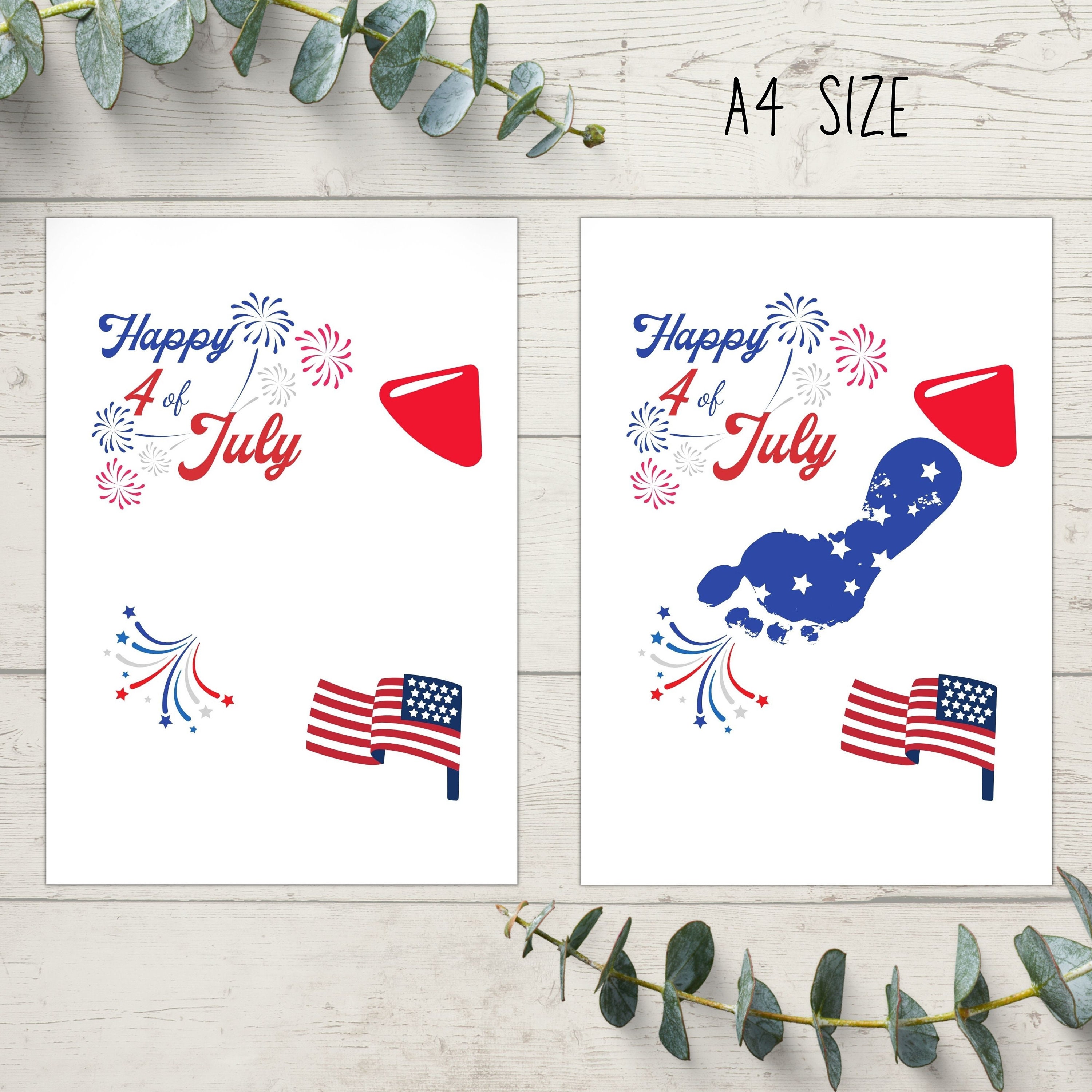 Firecracker Footprint Art 4th of July Footprint Craft Kids - Etsy