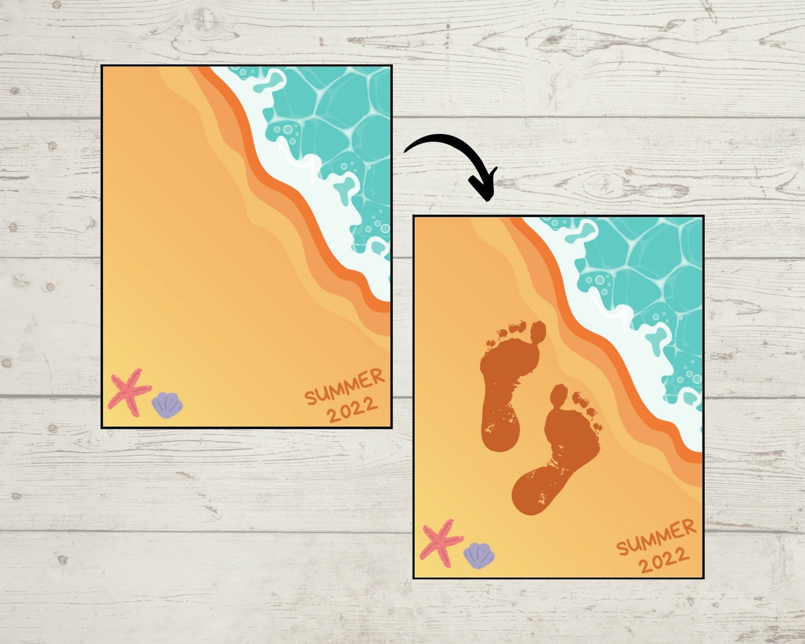 Summer Handprint Footprint Craft Bundle Summer Camp Activity - Etsy