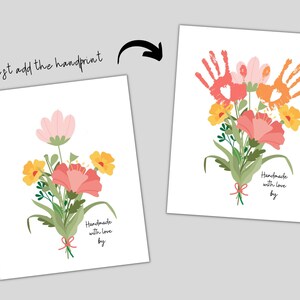 Flower Handprint, Mothers Day Baby Handprint Craft, Hand Art Craft, Mom ...