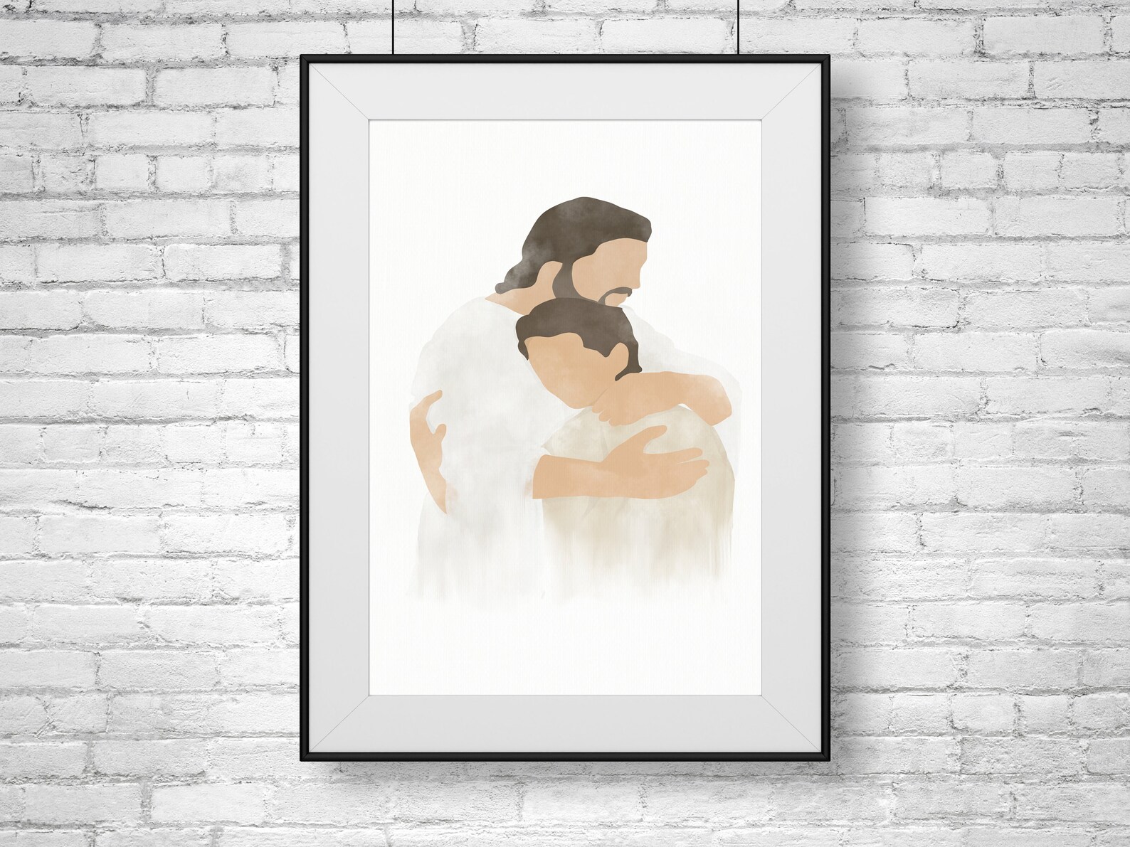 Christ's Embrace Print, Jesus Portrait, Jesus Printable, Jesus Wall Art ...