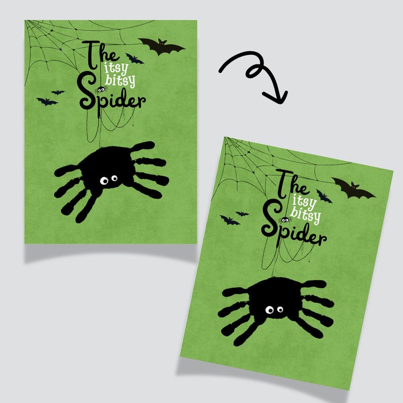 The Itsy Bitsy Spider Handprint, Spider Handprint, Halloween Kids ...