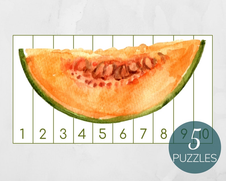 Fruit Printable Number Sequence Puzzle 1-10 Montessori - Etsy