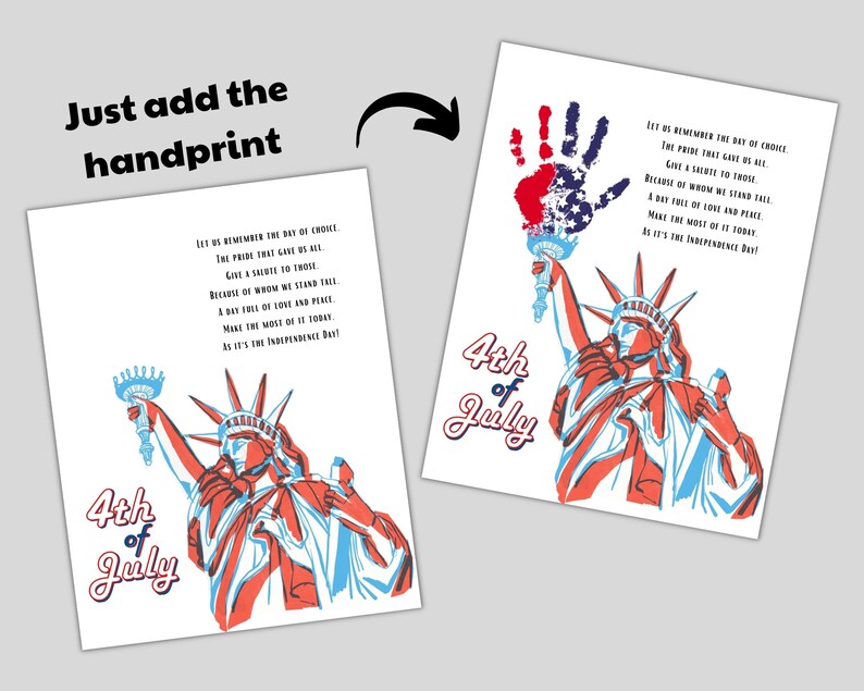 4th of July Poem Handprint, Flag Poem, 4th of July Independence Day ...