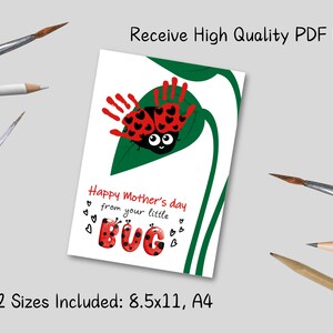 Happy Mothers Day From Your Little Bug, Ladybug Handprint Gift, Mother ...