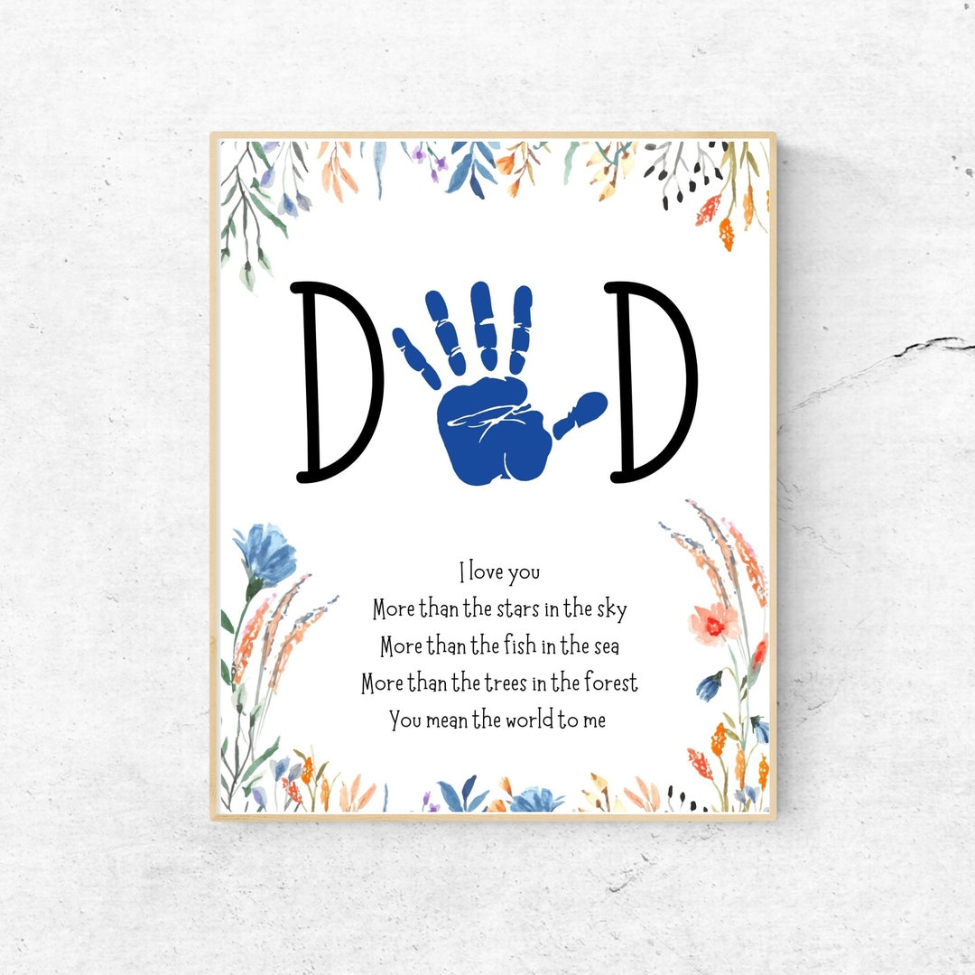 Father's Day Activities, Daddy Handprint Gift, Daddy Craft, Handprint ...