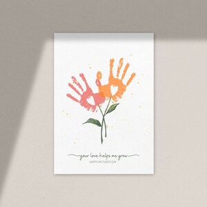 Mothers Day Handprint Craft, Flowers Handprint, Hand Art Craft, Mom's ...