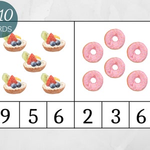 Sweets Count and Clip Cards 1-10, Montessori Activity, Summer Math ...