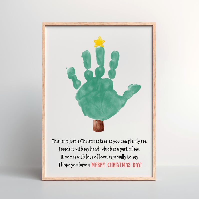 Christmas Tree Handprint & Poem, First Xmas/christmas, Baby Kids ...
