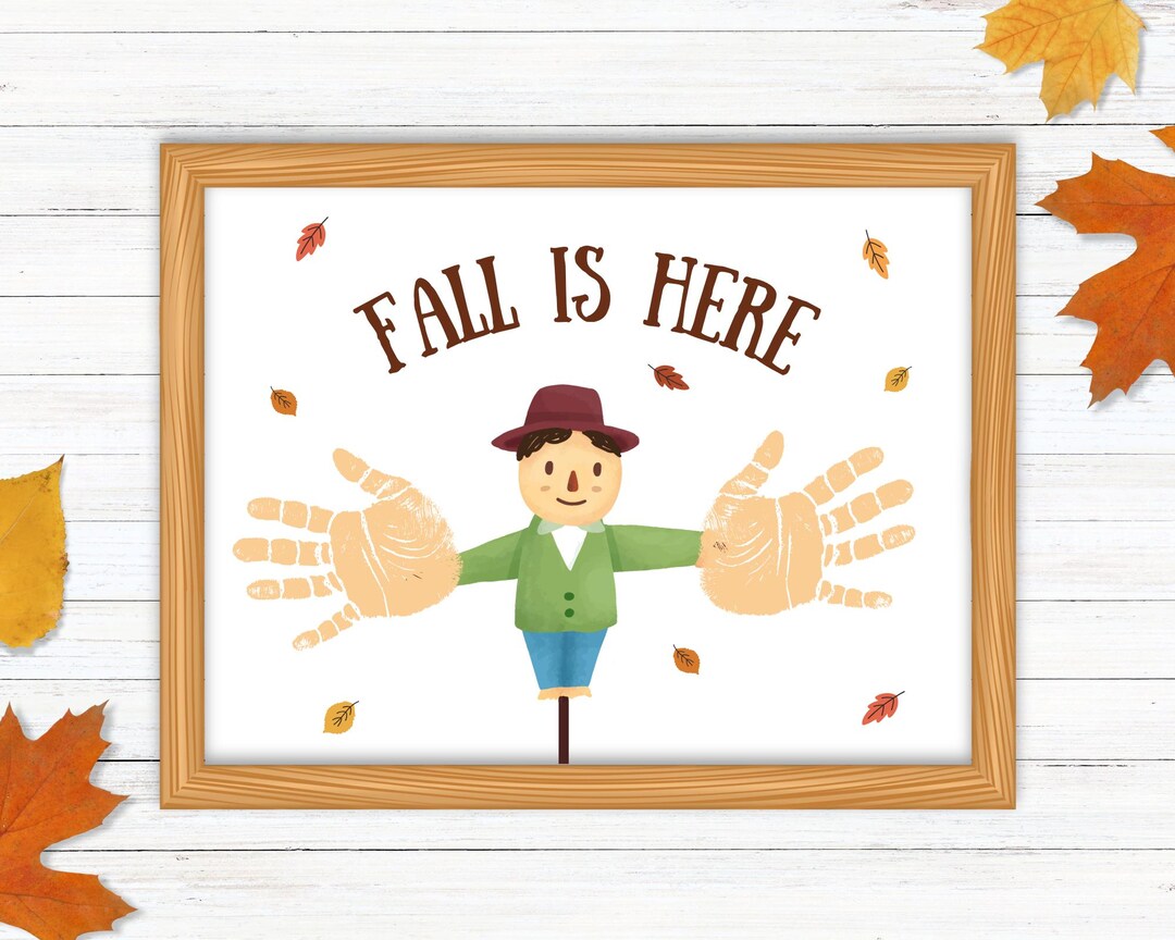Scarecrow Handprint, Fall Season, Rainy Day Handprint Craft, Fall ...