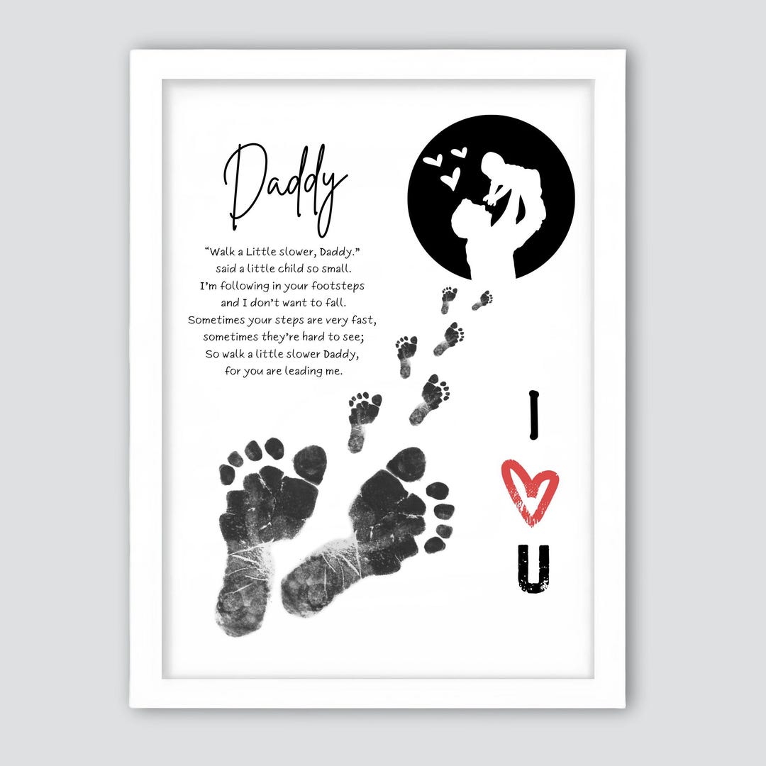 Daddy Poem Fathers Day Footprint Craft, Fathers Day Footprint Art, Gift ...
