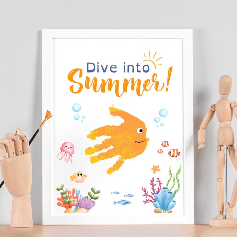 Dive Into Summer Choice Handprint Craft Bundle, Printable Summer ...