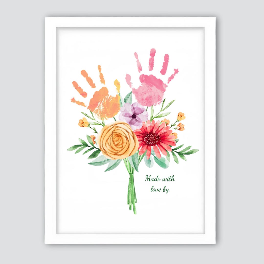 Happy Mother's Day, Flower Handprint Art Craft, Mothers Day Handprint ...