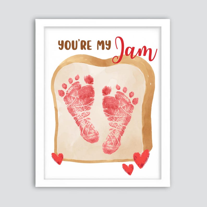 You're My Jam Valentine Handprint Craft, Baby Handprint Keepsake ...