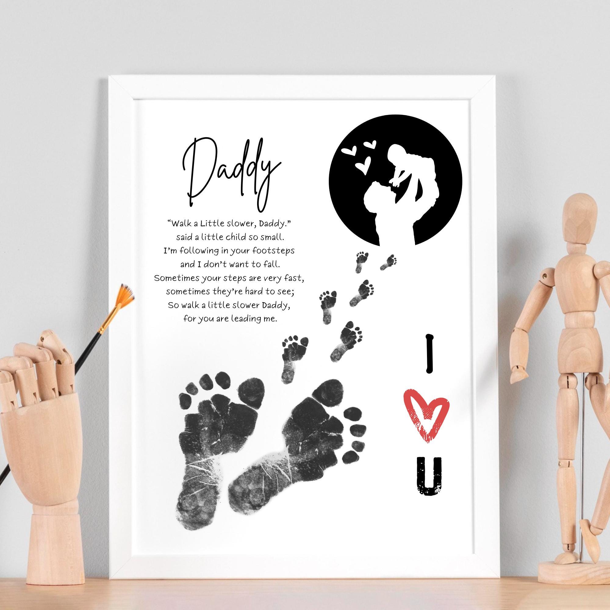 Daddy Poem Fathers Day Footprint Craft, Fathers Day Footprint Art, Gift ...