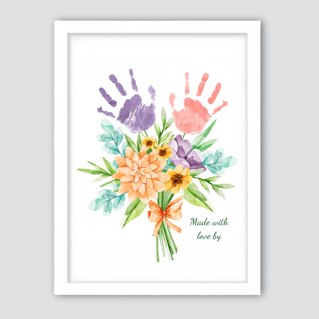 Mother's Day Handprint Art Craft, Flower Handprint Art Craft, Gift for ...