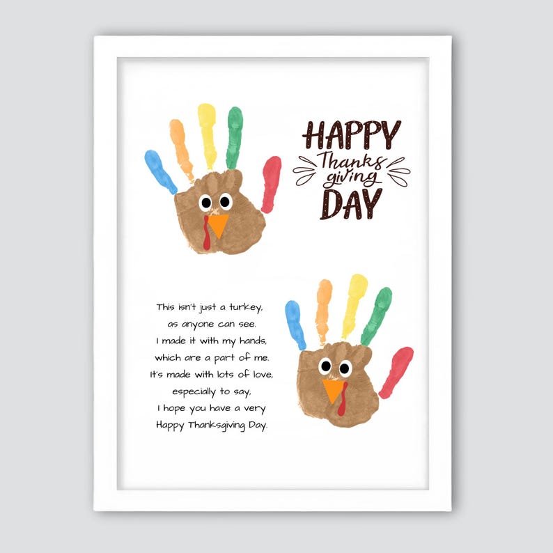 Happy Thanksgiving Turkey Handprint Craft for Autumn, Turkey ...