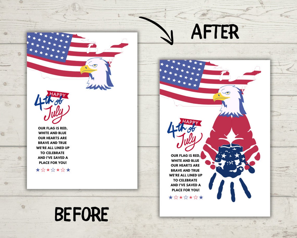 Independence Day Handprint Craft, 4th of July Activities, Handprint ...