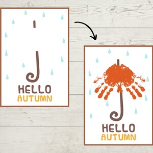 Bundle Autumn Handprint Art, Fall Season Printable Craft for Kid, Hello ...