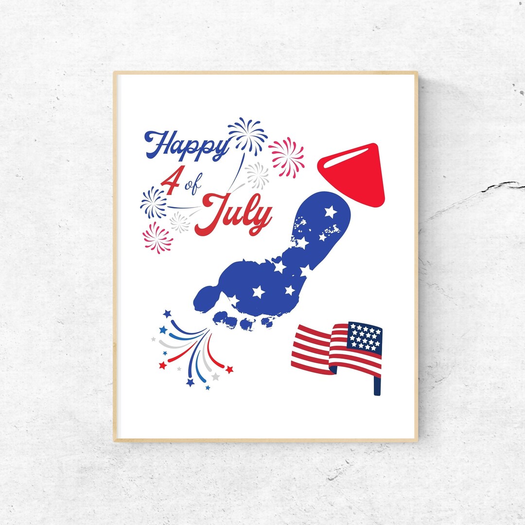 Firecracker Footprint Art, 4th of July Footprint Craft, Kids Baby ...